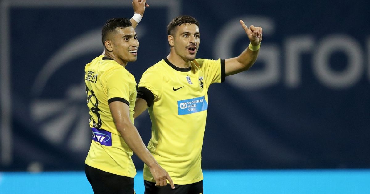 AEK defeated Dinamo 2-1 at Maksimir in the first leg από the Champions ...