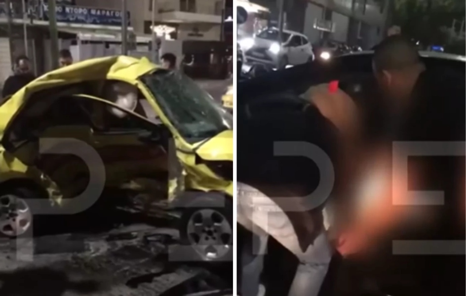 Περιστέρι: Νέες εικόνες από το τροχαίο δυστύχημα - Νεκρός οδηγός ταξί ...